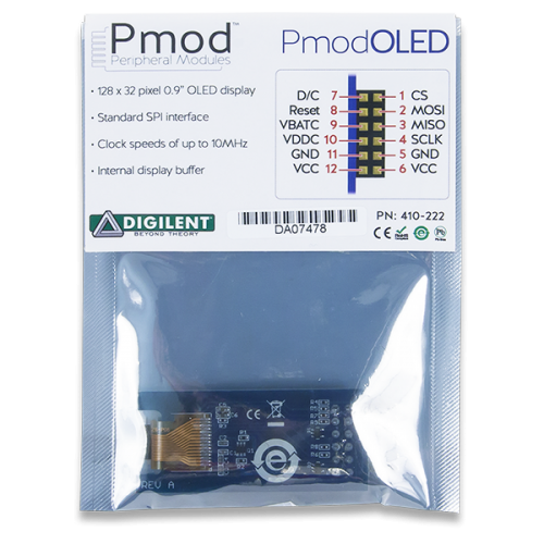 Pmod OLED: 128 x 32 Pixel Monochromatic OLED Display at MG Super Labs India