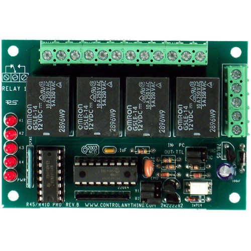 RS-232 4-Channel Relay Controller Board with General Purpose SPDT ...