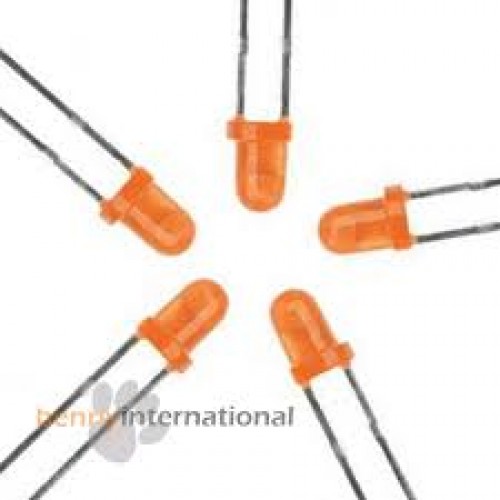 LED - Diffused - 3mm - Orange(pack of 5) at MG Super Labs India